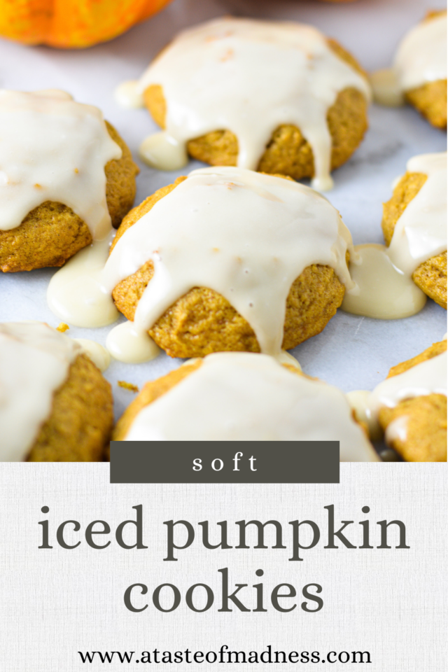 Iced Pumpkin Cookies | A Taste of Madness
