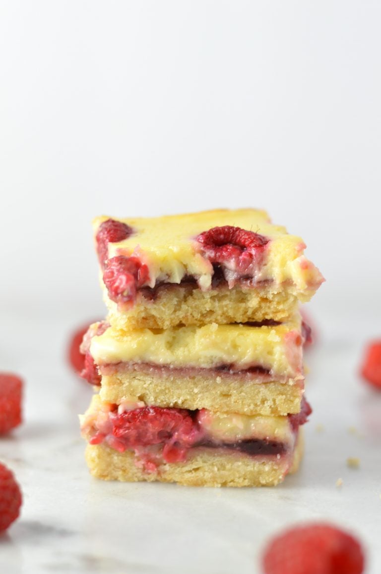 Raspberry Cream Cheese Bars | A Taste of Madness