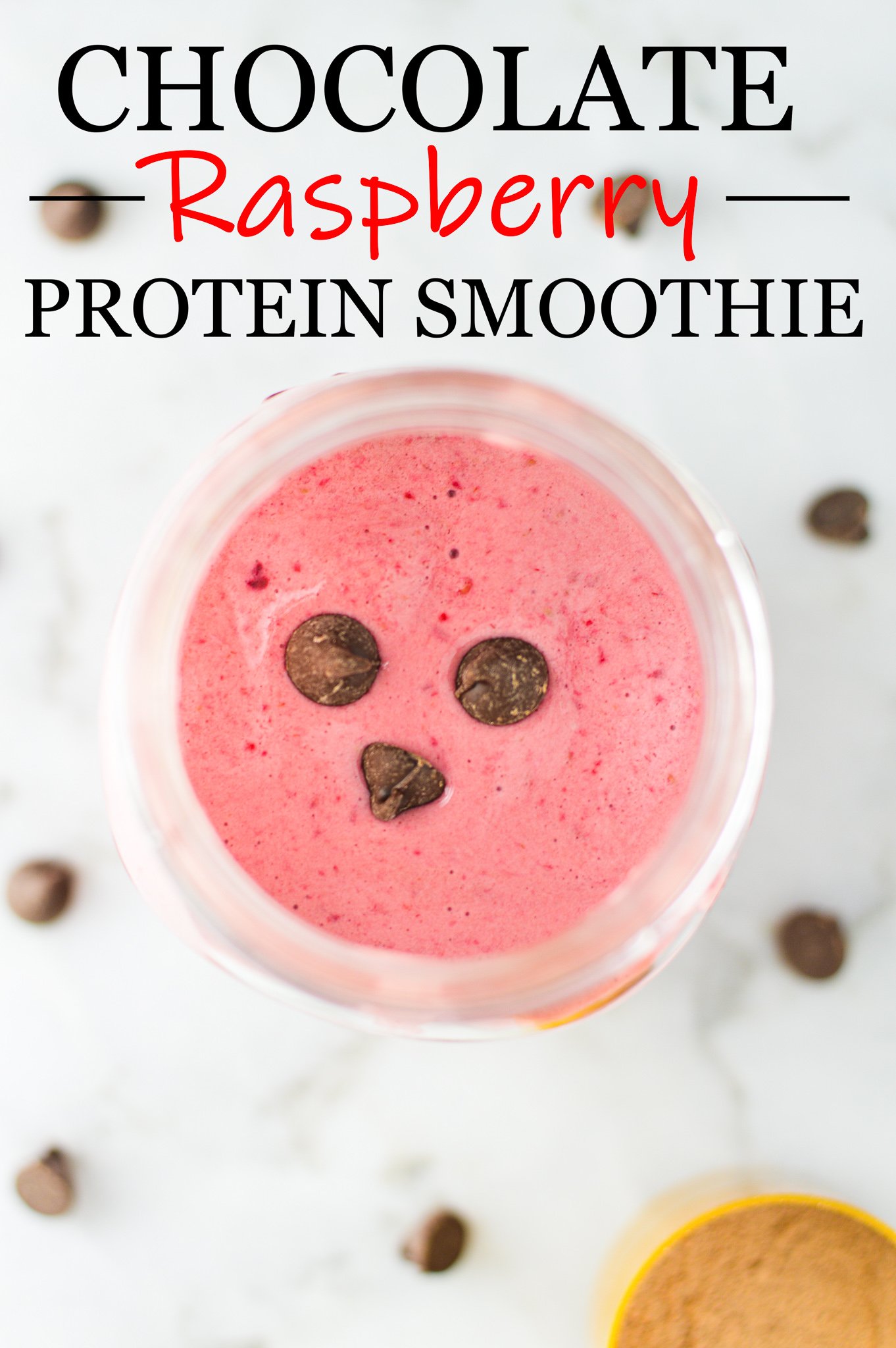 Chocolate Raspberry Protein Smoothie | A Taste of Madness
