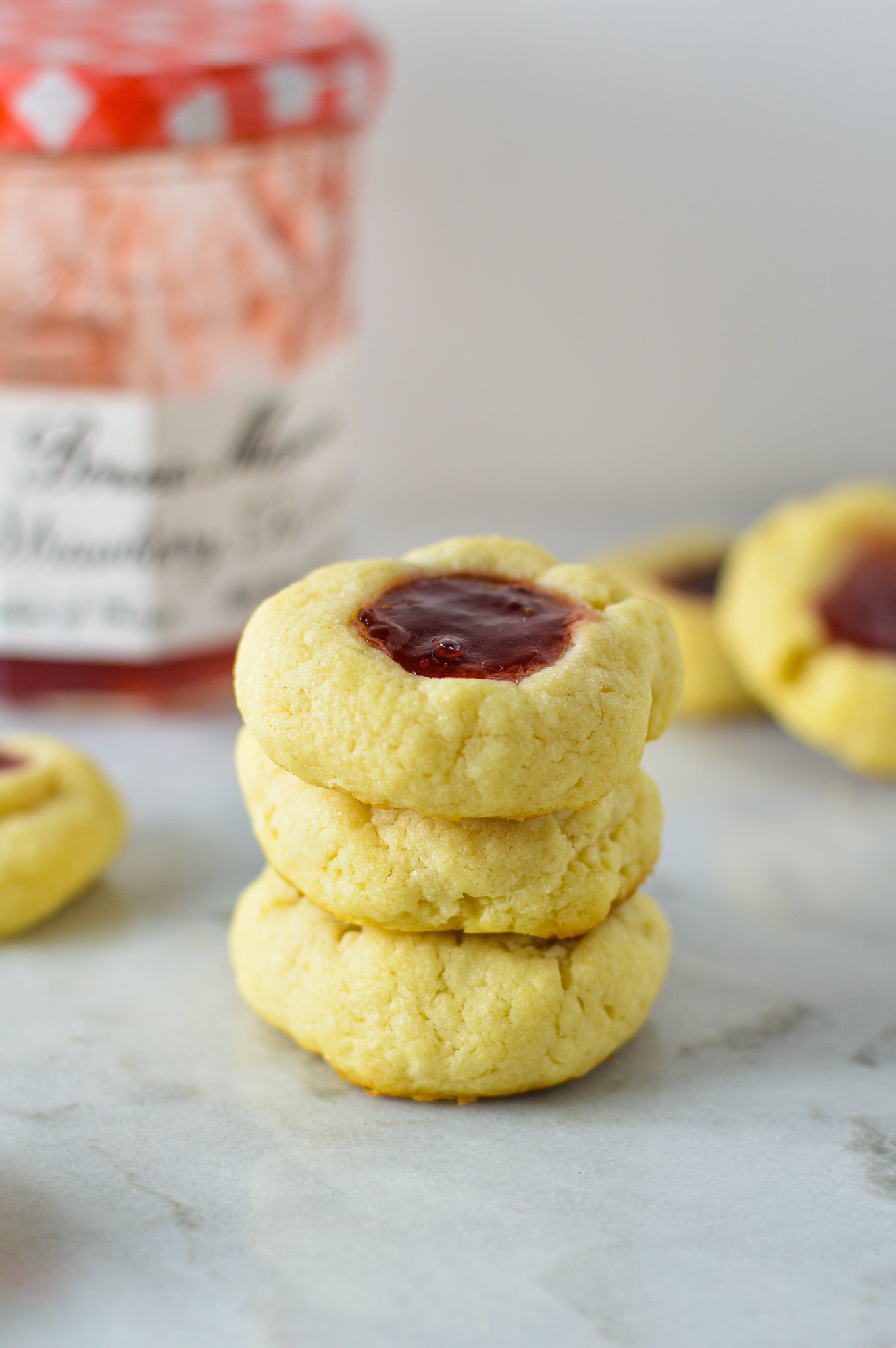 Raspberry Cream Cheese Thumbprint Cookies | A Taste of Madness