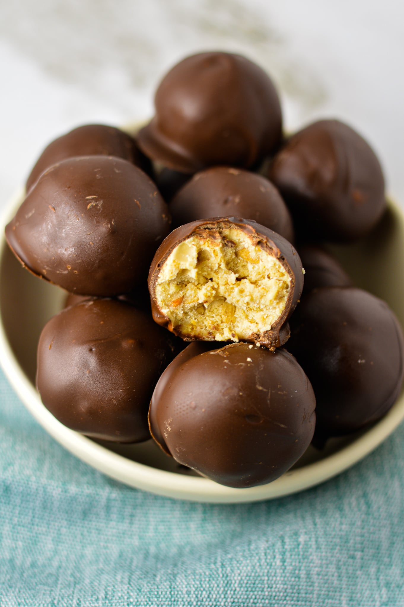 Crunchy Peanut Butter Chocolate Truffles | A Taste of Madness
