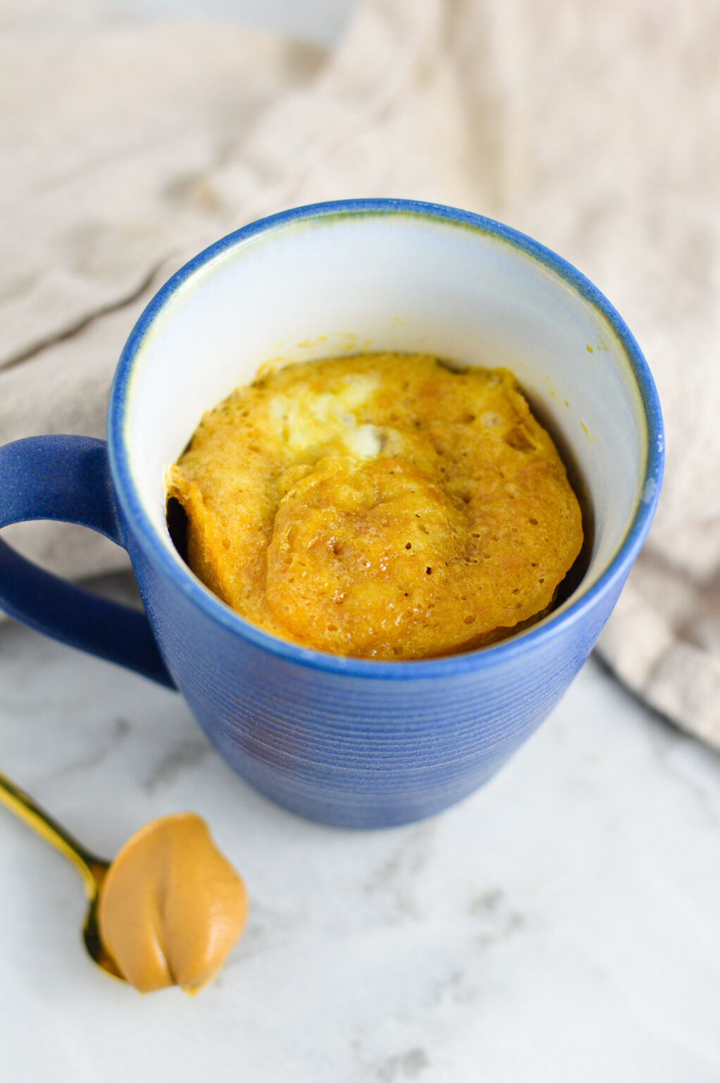 3 Ingredient Peanut Butter Mug Cake - A Taste of Madness