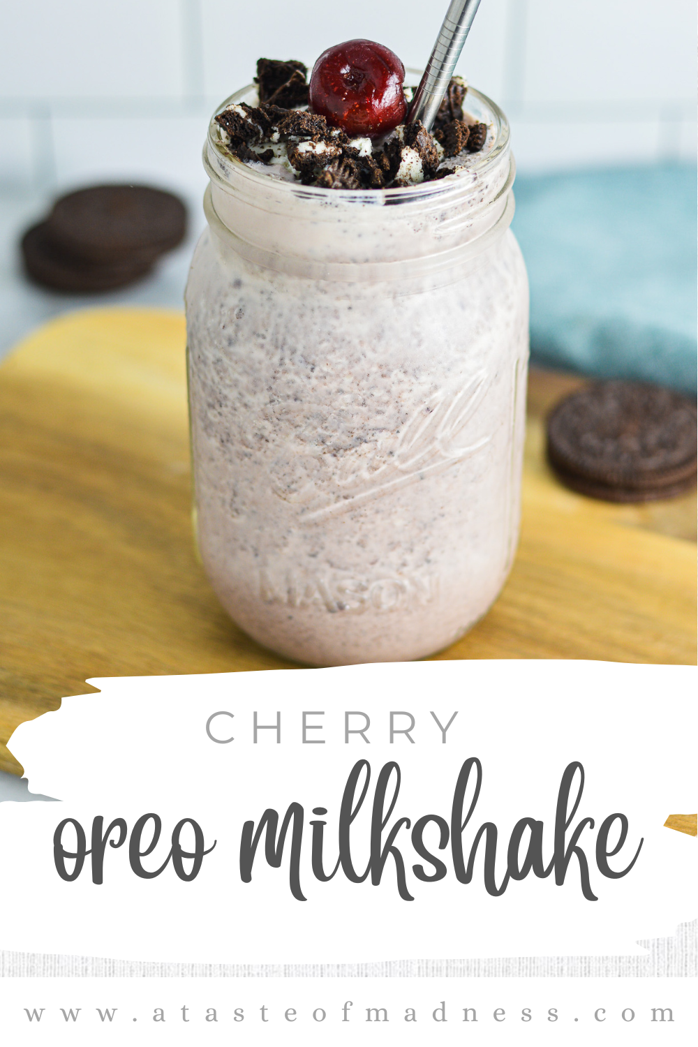Cherry Oreo Milkshake | A Taste of Madness